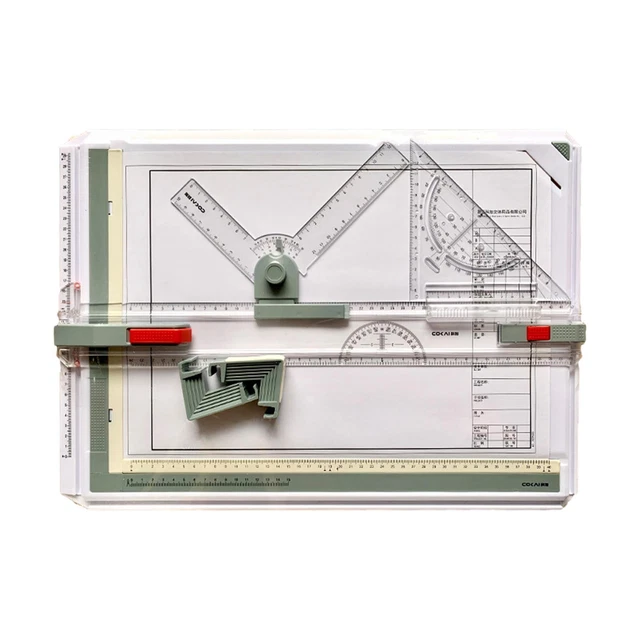 TECHNICAL DRAFTING TABLE A3 with Protractor with Clear Rule Parallel ...