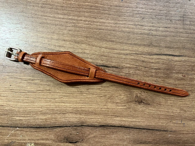 10MM LEATHER WW1 WW2 fixed lugs military army trench watch bund strap ...