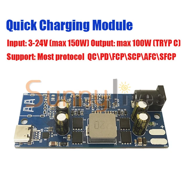 TYPE-C FULL PROTOCOL QC/PD Quick Charge Fast Charging Board Circuit Module 100W $14.49 - PicClick AU