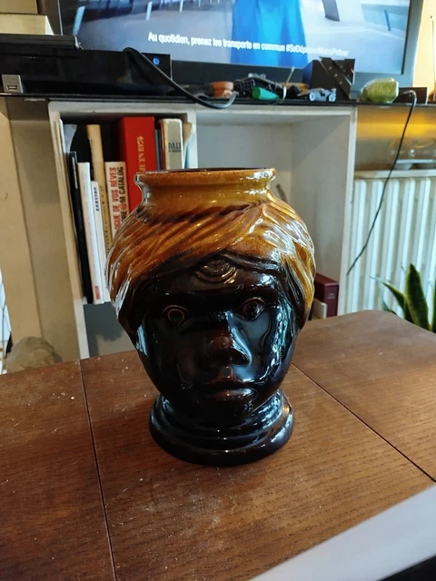 VASE SCHEURICH TÊTE de Maure céramique 1970 Allemagne EUR 60,00 ...
