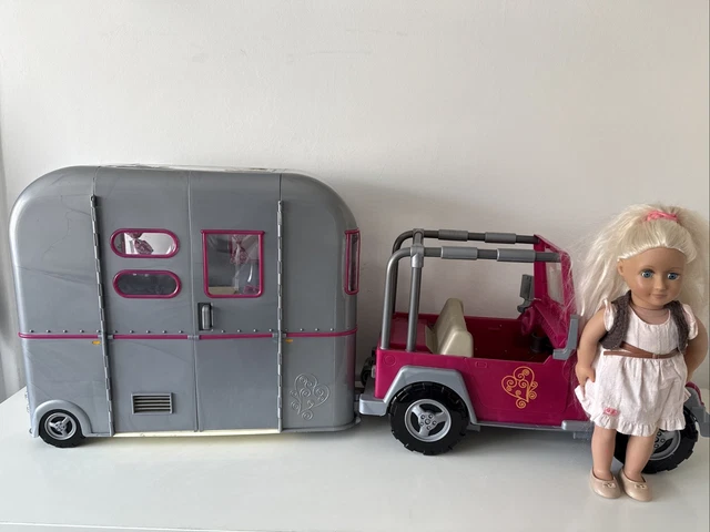 OUR GENERATION PINK Jeep Camper Van Plus Plus Doll £79.99 - PicClick UK