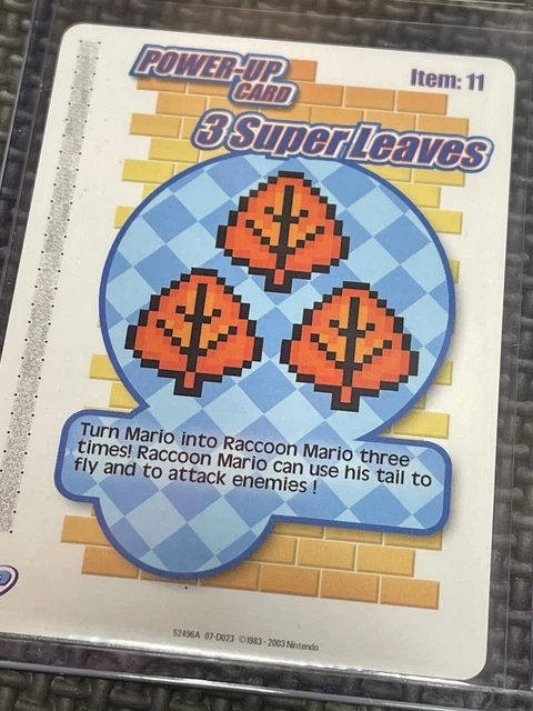 SUPER MARIO BROS 3 E reader Power Up Card 11 - 3 Super Leaves £14.21 ...