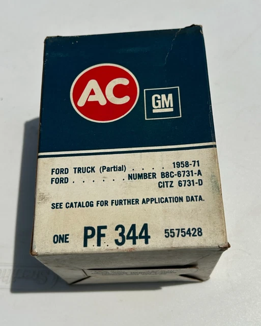 NOS AC GM PF344 1958-1971 Ford Oil Filter 5575428 B8C-6731-A CITZ 6731 ...