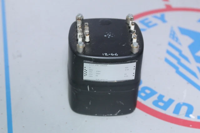 VINTAGE STC LTD LONDON POWER TRANSFORMER 105~250v TO 60V 0.4A / 6V 0.5A ...