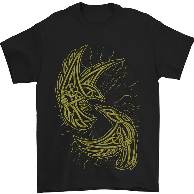 THE VIKING CORBEAU Symbole Odin Ragnar Tribal T-Shirt 100% Coton EUR 15 ...