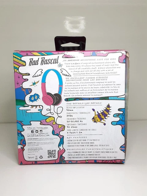 WICKED AUDIO RAD Rascal Kids On-Ear Headphones - BubbleGum $19.54 ...