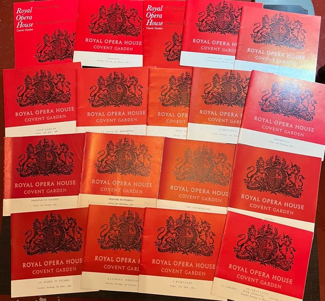 ROYAL OPERA HOUSE PROGRAMMES, ROYAL OPERA HOUSE, 1960's JOB LOT X 18 £ ...