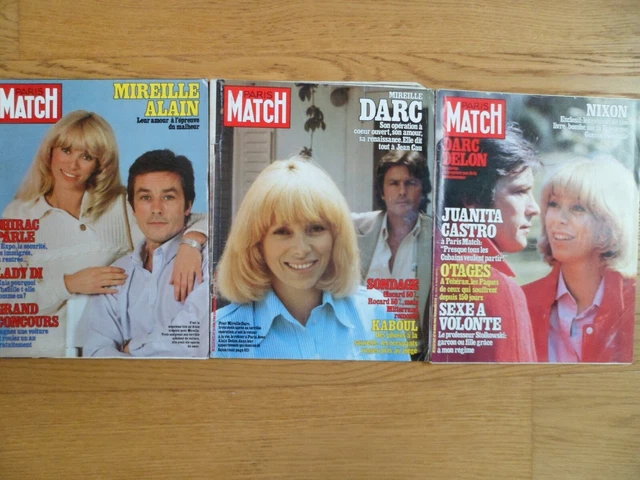 3 PARIS MATCH mireille darc-alain delon n°1612-1621-1782 EUR 10,00 - PicClick FR