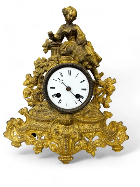 VINTAGE FIREPLACE CLOCK Gold Colors Collectible £516.34 - PicClick UK