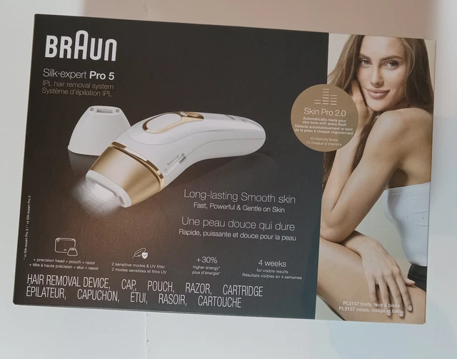 BRAUN IPL SILK·EXPERT Pro 5 PL5157 Permanent Hair Removal Device Body ...