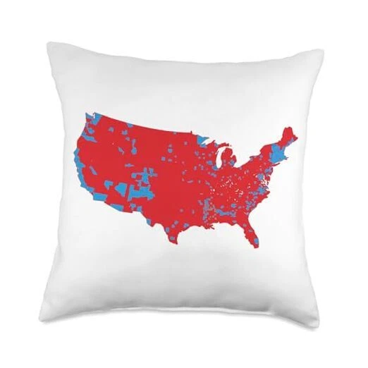 ELECTION 2024 RESULTS Map Trump Wins Counties Throw Pillow £48.20 ...