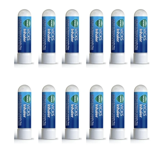 VICKS INHALER FOR Nasal Congestion, Cold, Allergy, Blocked Nose 12 Pack ...