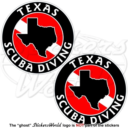 TEXAS SCUBA DIVING Flag-Texan Map Shape USA Circular Stickers, Decals ...