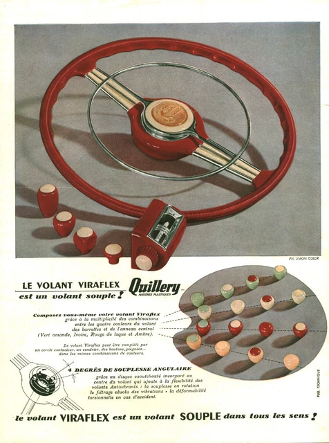 PUBLICITÉ ANCIENNE VOITURE volant Viraflex Quillery 1950 issue de ...