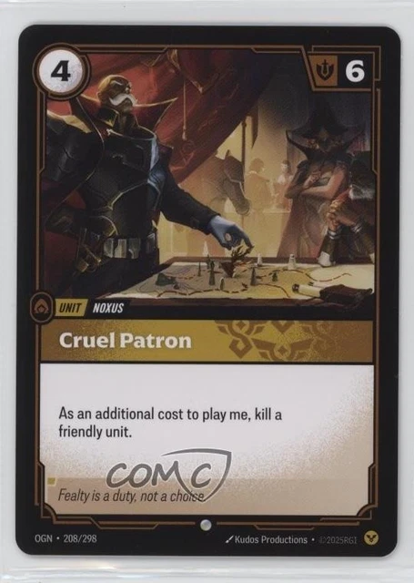 2025 RIFTBOUND ORIGINS: League of Legends TCG OGN Cruel Patron #208 £1. ...