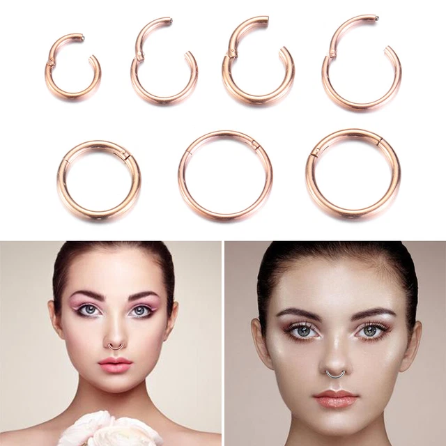 STEEL OPEN HINGED Segment Ear Helix Tragus Nose Hoop Piercing Septum ...