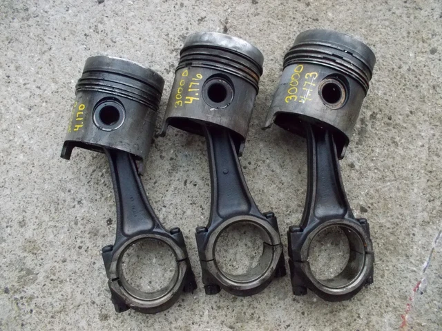 FORD 3000 DIESEL Tractor engine motor (3) piston pistons ring rods cap ...