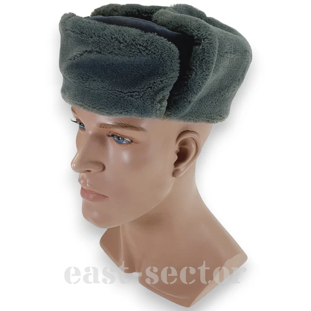 MILITARY WINTER HAT Ushanka NVA East German Army Cold War Cap Beret GDR ...