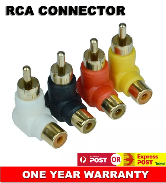RCA Male RCA Female Video AV Adapters/Converters 2-Pack Right Angle RCA ...