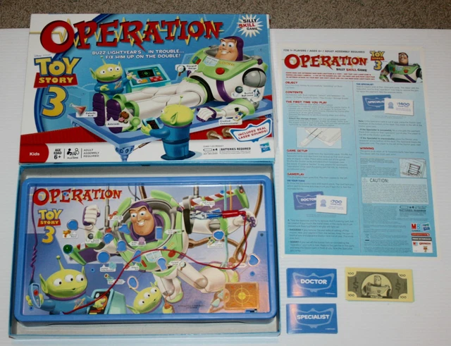 DISNEY PIXAR TOY STORY 3 BUZZ LIGHTYEAR OPERATION BOARD GAME Hasbro ...