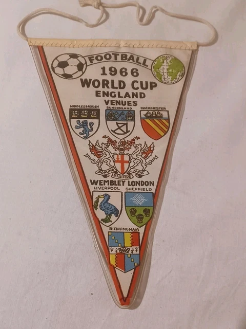 FIFA WORLD CUP 1966 Inghilterra Gagliardetto Pennant Raro Calcio ...