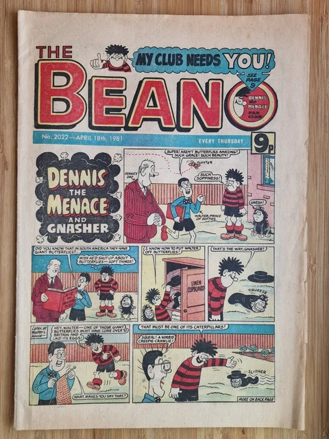 THE BEANO COMIC / #2022 - Apr 18th 1981 / Dennis the Menace & Gnasher £ ...