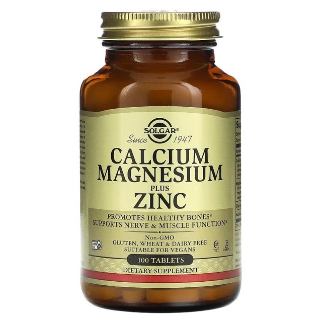 SOLGAR, CALCIUM MAGNESIUM Plus Zinc, 100 Tablets £15.18 - PicClick UK