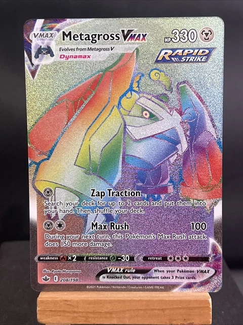 POKEMON CARD METAGROSS VMAX 208/198 Secret Rare Chilling Reign WHITE ...