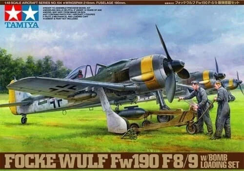 TAMIYA 61104 FOCKE-WULF Fw190 F-8/9 w/Bomb Loading Set 1/48 EUR 44,68 ...