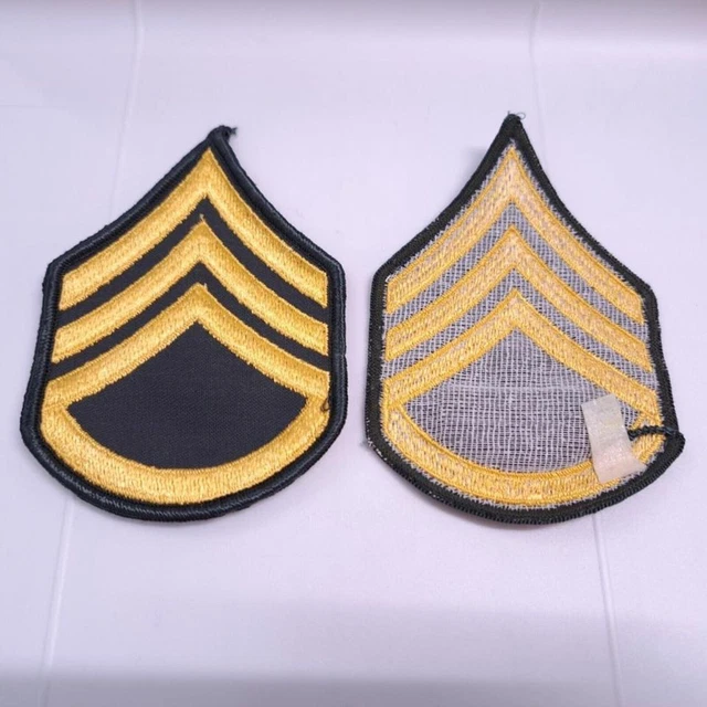 2 VINTAGE US Army Staff Sergeant Rank Patch E-6 E6 E 6 Insignia Chevron ...