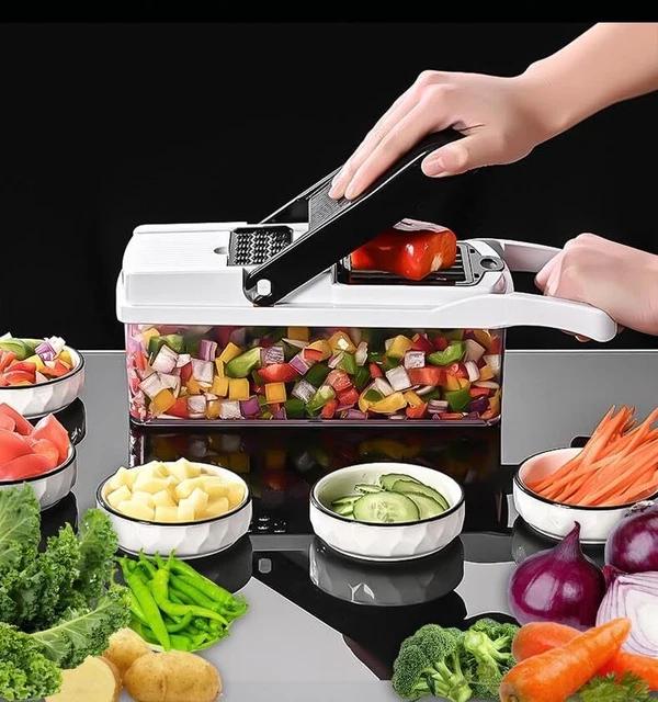 VEGETABLE CHOPPER DICER Slicer 26-in-1 Salad Fruit Mandolin Food Cutter ...
