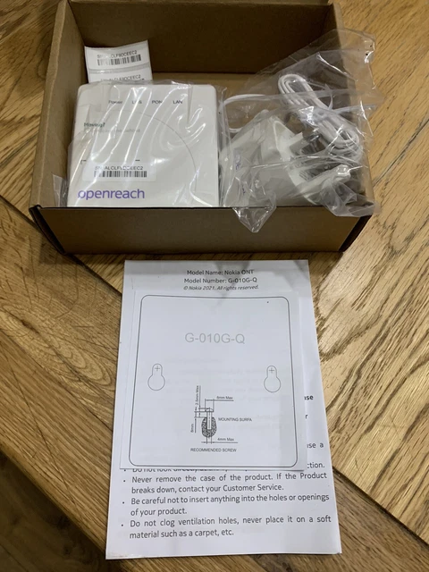 NOKIA-ONT G-010G-Q OPENREACH Optical Fibre GPON Terminal BNIB New Item ...