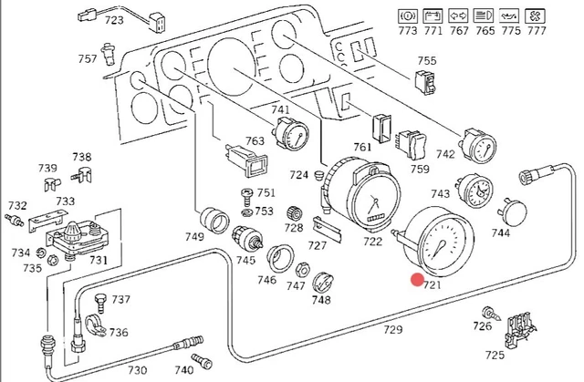 MERCEDES W601/602 T1 160km/h SPEEDOMETER DASHBOARD COUNTER OEM ...