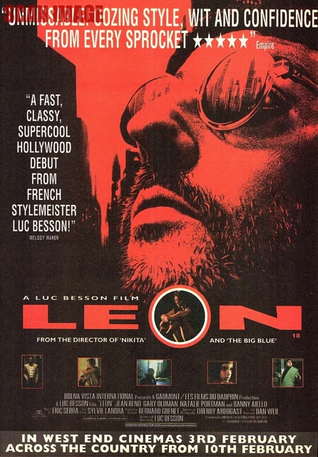 FILM ADVERT LUC Besson's 'LEON ' Vintage Original 1990s Movie Print Ad ...