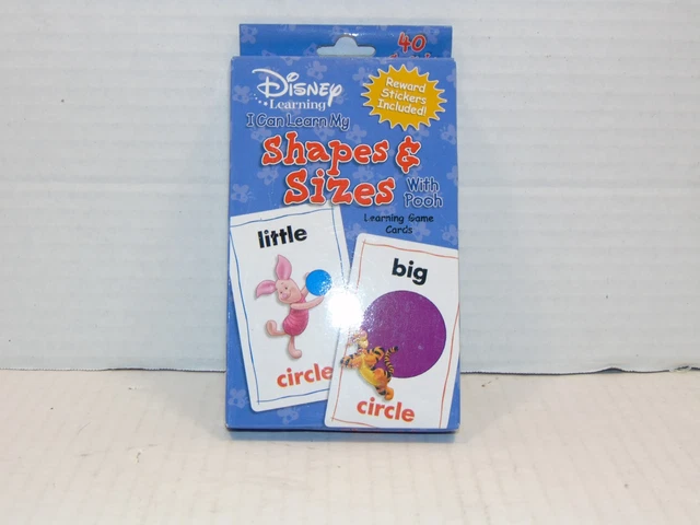WINNIE THE POOH Learning Flash Cards Shapes & Sizes Disney Learning $15 ...