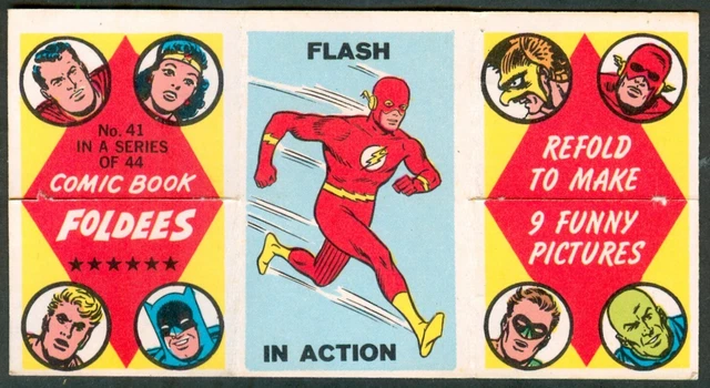 1966 THE FLASH Card OPC Gum COMIC BOOK FOLDEES Topps #41 DC Comics ...