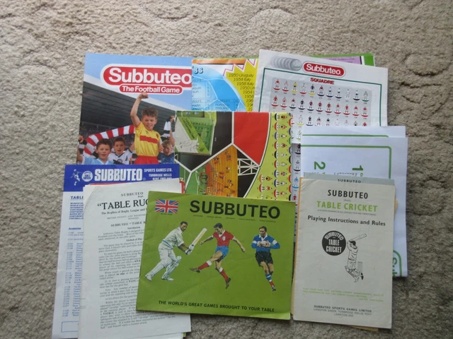 SUBBUTEO CATALOGUE - Posters - Price List Rugby & Cricket Rules £5.99 - PicClick UK