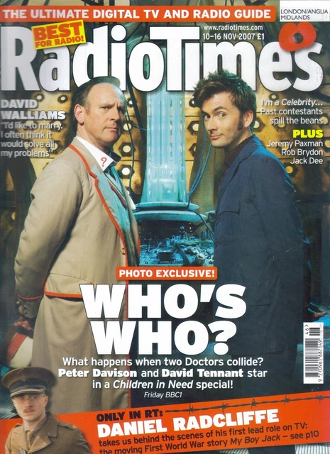 RADIO TIMES NOVEMBER 2007 Doctor Who (David Tennant & Peter Davison) on cover £8.78 - PicClick UK