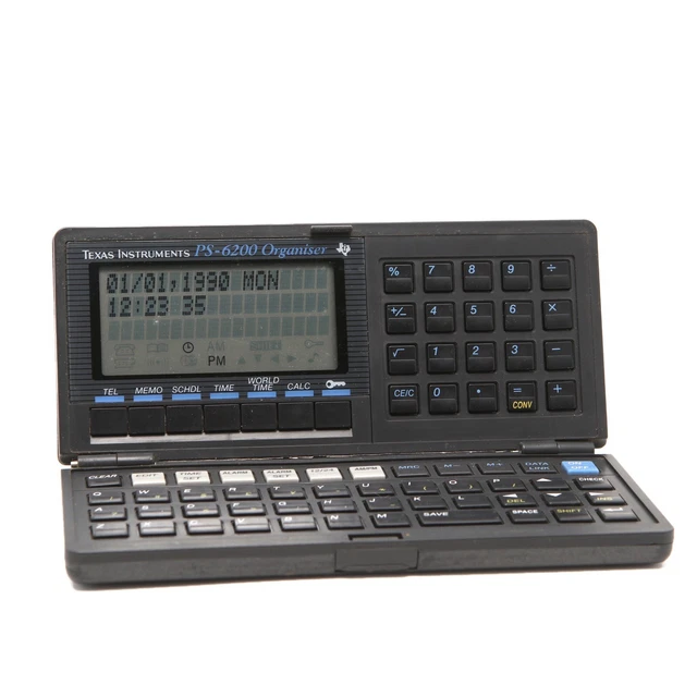 VINTAGE TEXAS INSTRUMENT PS-6200 Pocket Organizer Calculator 1992 Retro ...