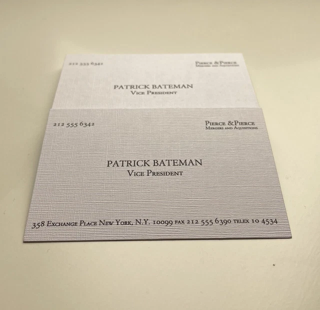 PATRICK BATEMAN ORIGINAL business card (American Psycho) EUR 6,99 ...
