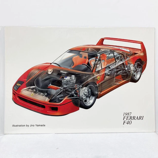 FERRARI F40 TRANSPARENT Diagram Yamada Jiro A3 Size £57.80 - PicClick UK