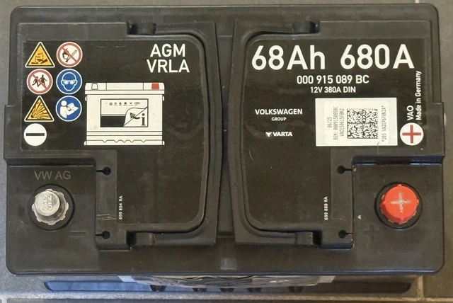 ORIGINAL VW AUTOBATTERIE Batterie Starterbatterie 12V 68Ah 680A ...