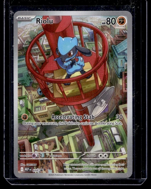 RIOLU POKEMON CARD #010 2025 2025 Mega Evolution Black Star Promo ETB ...
