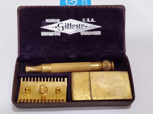 VINTAGE OLD TYPE Gillette Safety Razor With Case And Blade Holder $60. ...