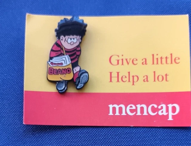DENNIS THE MENACE Beano Mencap Charity Pin Badge On Card £1.99 ...