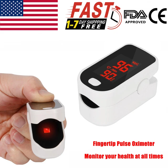 FINGER TIP PULSE Oximeter Heart Rate Spo2 Monitor Blood Oxygen Sensor ...