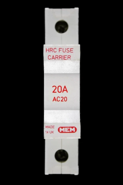 MEM 20 AMP Hrc Fuse Carrier Holder Ac20 Red £14.95 - PicClick UK