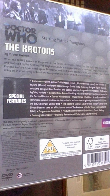 DOCTOR WHO The Krotons [DVD] signed autograph on cover RICHARD IRESON ...