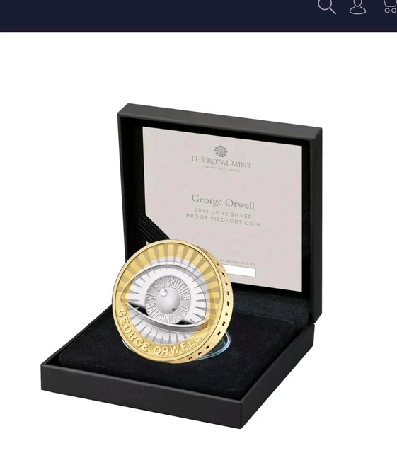 GEORGE ORWELL 2025 £2 Silver Piedfort Proof Ltd 1984 coins available end March £311.68 - PicClick UK