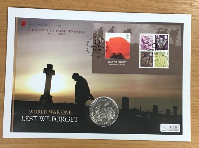 WORLD WAR ONE Lest We Forget The Battle Of Passchendaele Coin Cover £11 ...
